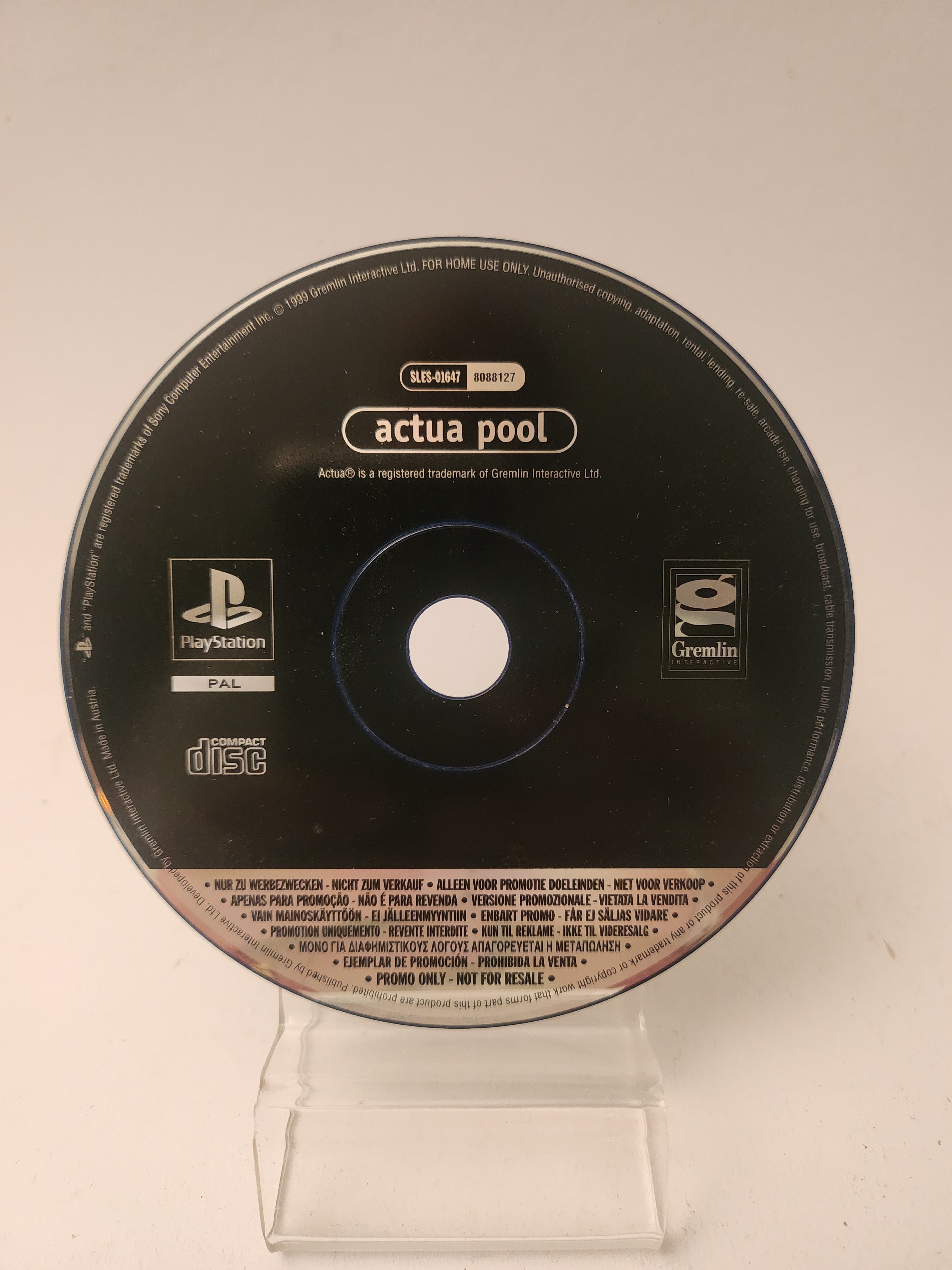 Actua Pool Demo Disc (Disc Only) Playstation 1 – Feniks Gameshop